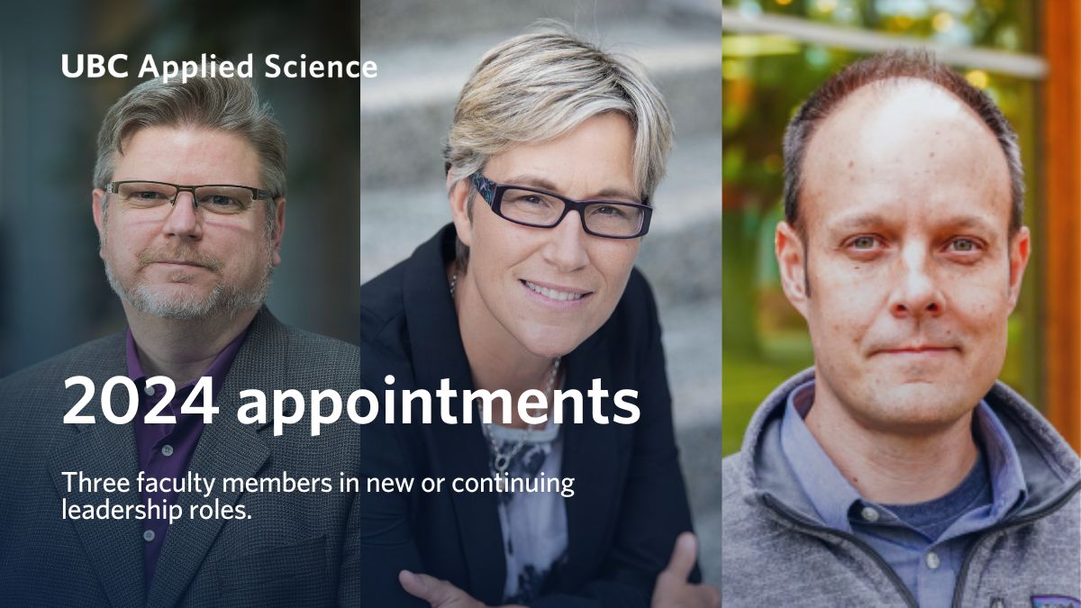 UBC Faculty of Applied Science 2024 appointments - News | UBC Applied Science